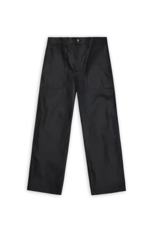 Rains Heavy Woven Pants Straight - Black