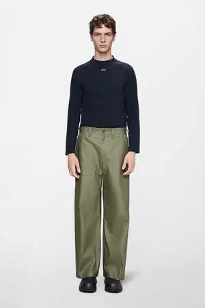 Rains Heavy Woven Pants Straight Moss