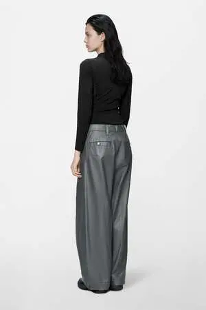 Rains Heavy Woven Wide-leg Pants With Adjustable Volume