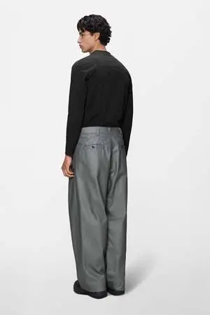 Rains Wide-leg Pleated Pants In Organic Cotton Twill