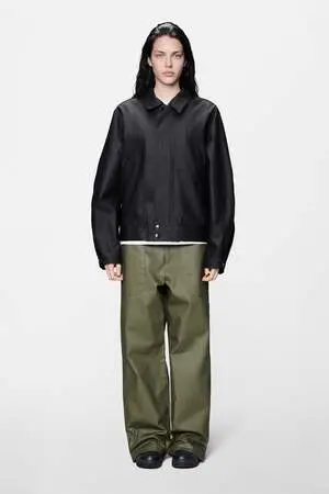 Rains Heavy Woven Overshirt With Water-repellent Coating - Black