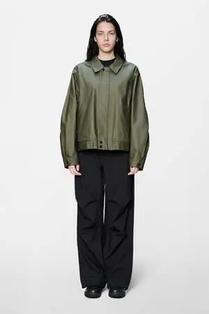 Rains Heavy Woven Overshirt - Moss