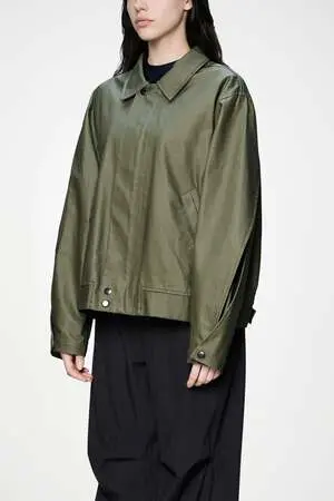 Rains Heavy Woven Overshirt - Moss