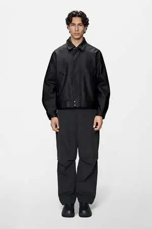 Rains Heavy Woven Overshirt - Black