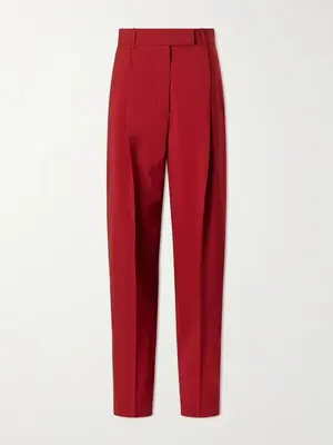 RÓHE Daria Virgin Wool Tapered Pants - Red