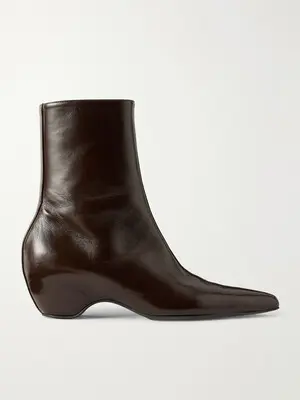 Khaite Sybil Leather Ankle Boots - Brown