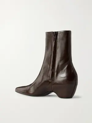 Khaite Sybil Leather Ankle Boots