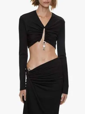 Christopher Esber Droplet Crystal Pendant Long Sleeve Top