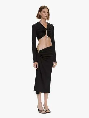 Christopher Esber Droplet Crystal Pendant Long Sleeve Top