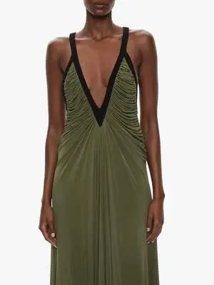 Christopher Esber Suspended Jersey Outline Maxi Dress - Khaki