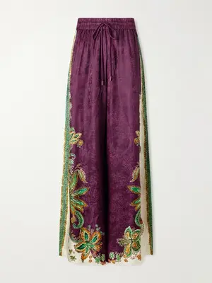 ALEMAIS Ruthie' Printed Satin-jacquard Wide-leg Pants - Multi