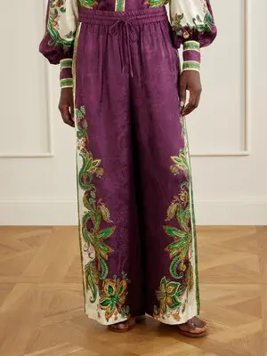 ALEMAIS Ruthie' Printed Satin-jacquard Wide-leg Pants - Multi