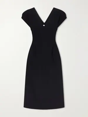 JIL SANDER Wool Midi Dress - Black