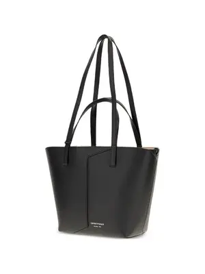 Emporio Armani Small Leather Tote Bag - Black