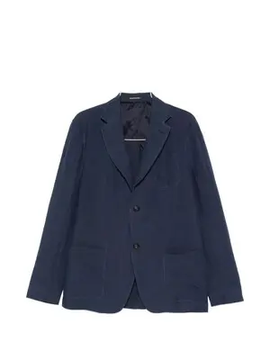 Emporio Armani Single-breasted Notched Lapel Jacket - Blue