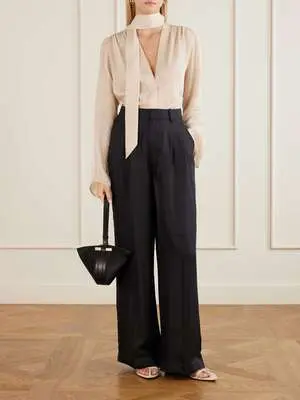 Maria Mcmanus Scarf-detailed Satin Blouse