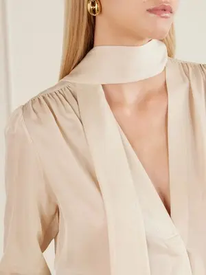 Maria Mcmanus Scarf-detailed Satin Blouse