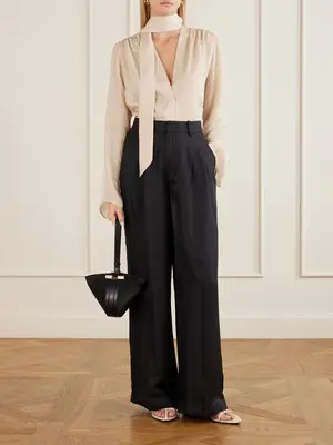 Maria Mcmanus Scarf-detailed Satin Blouse