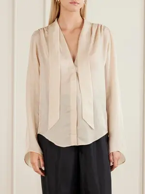Maria Mcmanus Scarf-detailed Satin Blouse