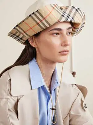 Burberry Checked Cotton-gabardine Sunhat