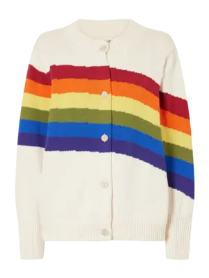 Alix Of Bohemia Sammi Prism" Intarsia Knit Organic Cotton Cardigan - Multi