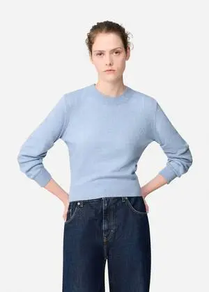 Axel Arigato Rina Gathered Merino Wool Blend Sweater - Light Blue