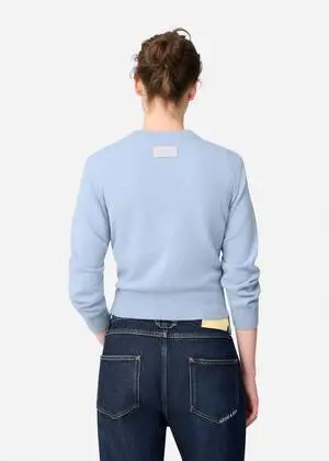 Axel Arigato Rina Gathered Merino Wool Blend Sweater - Light Blue