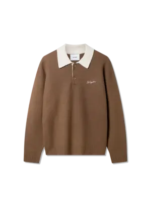 Axel Arigato Sonny Polo Sweater - Mid Brown