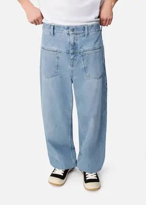 Axel Arigato Invert Relaxed Jeans In Light Wash Denim