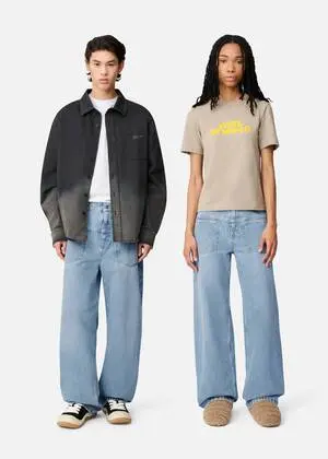 Axel Arigato Invert Relaxed Jeans In Light Wash Denim