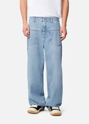 Axel Arigato Invert Relaxed Jeans In Light Wash Denim