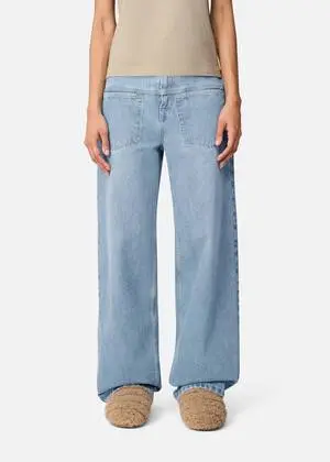 Axel Arigato Invert Relaxed Jeans In Light Wash Denim
