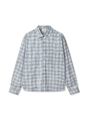 Axel Arigato Distort Gingham Shirt - Light Blue