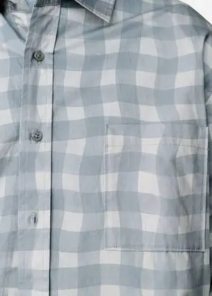Axel Arigato Distort Gingham Shirt - Light Blue
