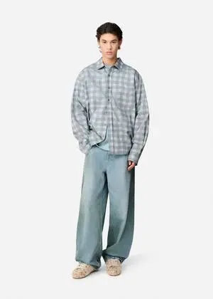 Axel Arigato Distort Gingham Shirt - Light Blue