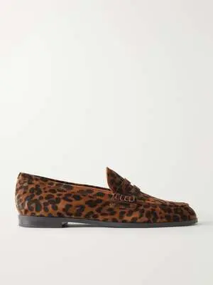 GIANVITO ROSSI George Nuit Leopard-print Suede Loafers - Leopard Print