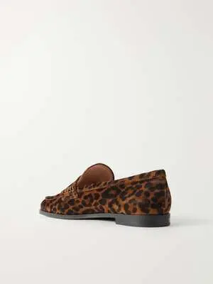 GIANVITO ROSSI Leopard-print Suede Loafers