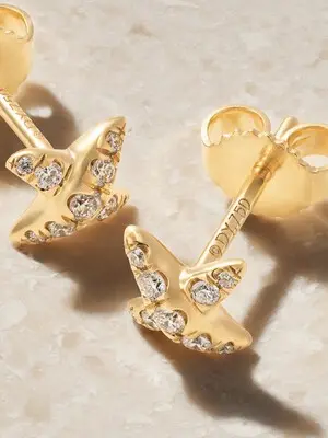 David Yurman 18k Yellow Diamond Crossover Stud Earrings