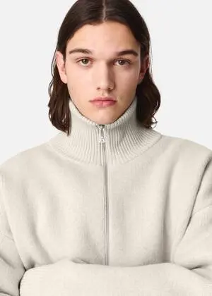 Axel Arigato Core Zip-up Sweater - Light Beige