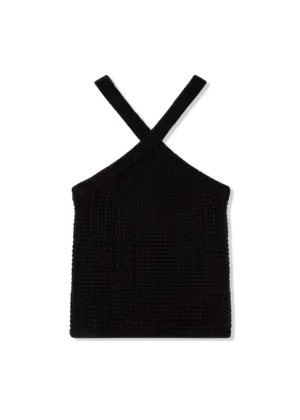 Axel Arigato Halter Crochet Tank - Black