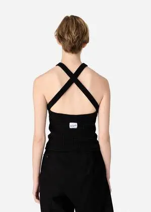 Axel Arigato Halter Crochet Tank - Black
