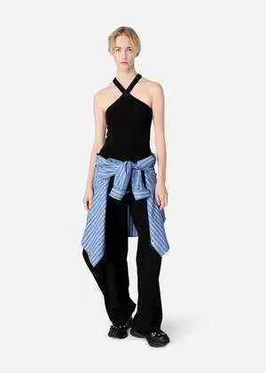 Axel Arigato Halter Crochet Tank - Black