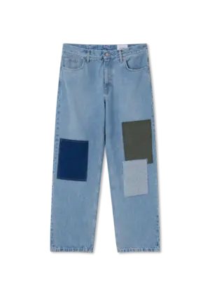 Axel Arigato Zine Embroidered Patch Jeans - Light Blue