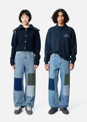 Axel Arigato Zine Embroidered Patch Jeans - Light Blue