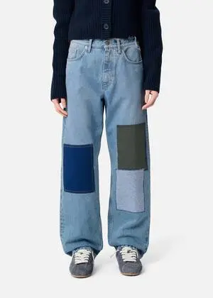 Axel Arigato Zine Embroidered Patch Jeans - Light Blue