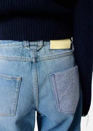 Axel Arigato Zine Embroidered Patch Jeans - Light Blue