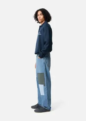 Axel Arigato Zine Embroidered Patch Jeans - Light Blue