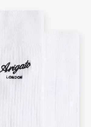 Axel Arigato Ribbed Cotton-blend Tube Socks With Embroidered Logo