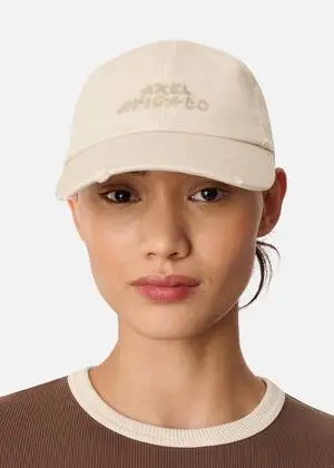 Axel Arigato Washed Cotton Baseball Cap With Distressed Seams