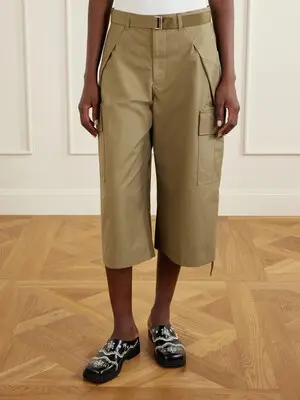 Sacai Cotton Wide-leg Cargo Pants